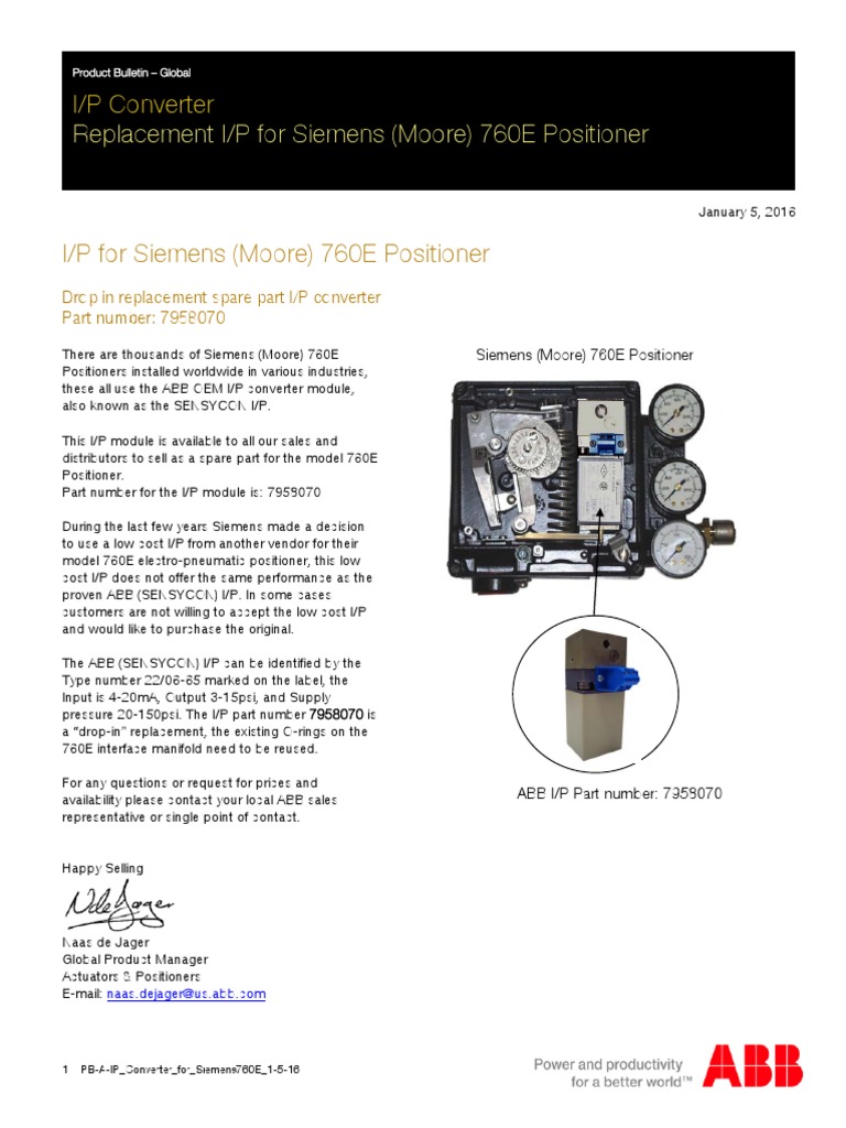 Siemens 760 Positioner | PDF | Business | Science