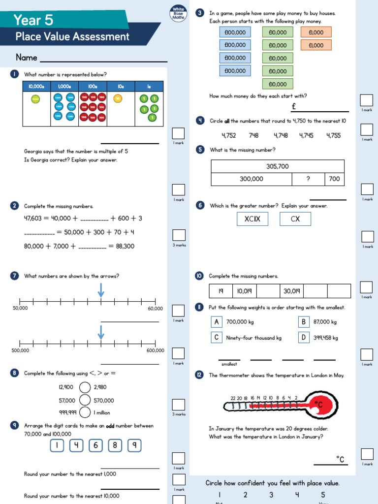Year-5-Place-Value End-Of-Block-Assessment | PDF | Quantity ...