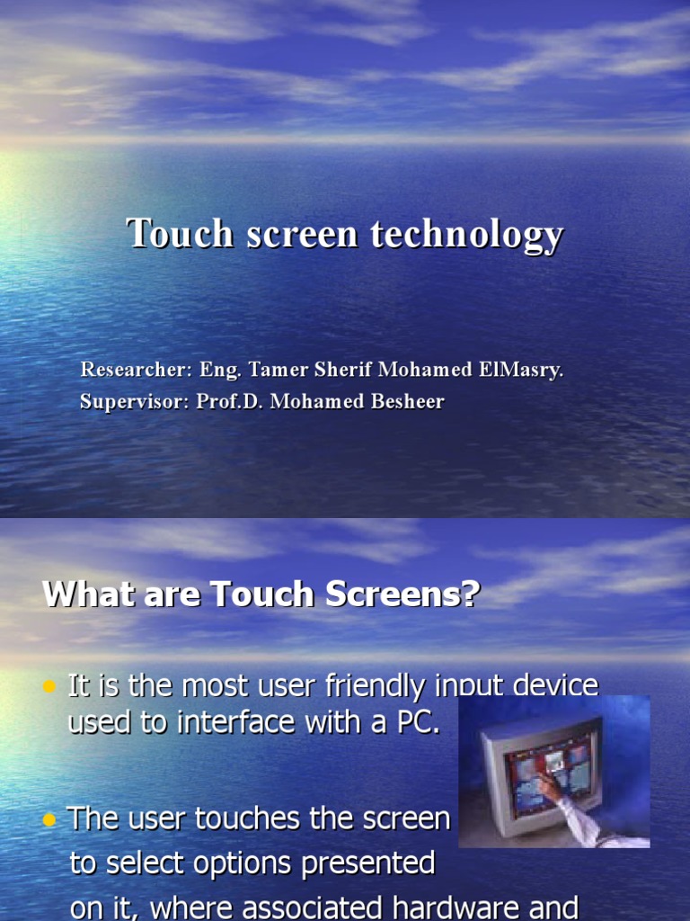 Touch Screen Technology | PDF | Touchscreen | Manufactured Goods