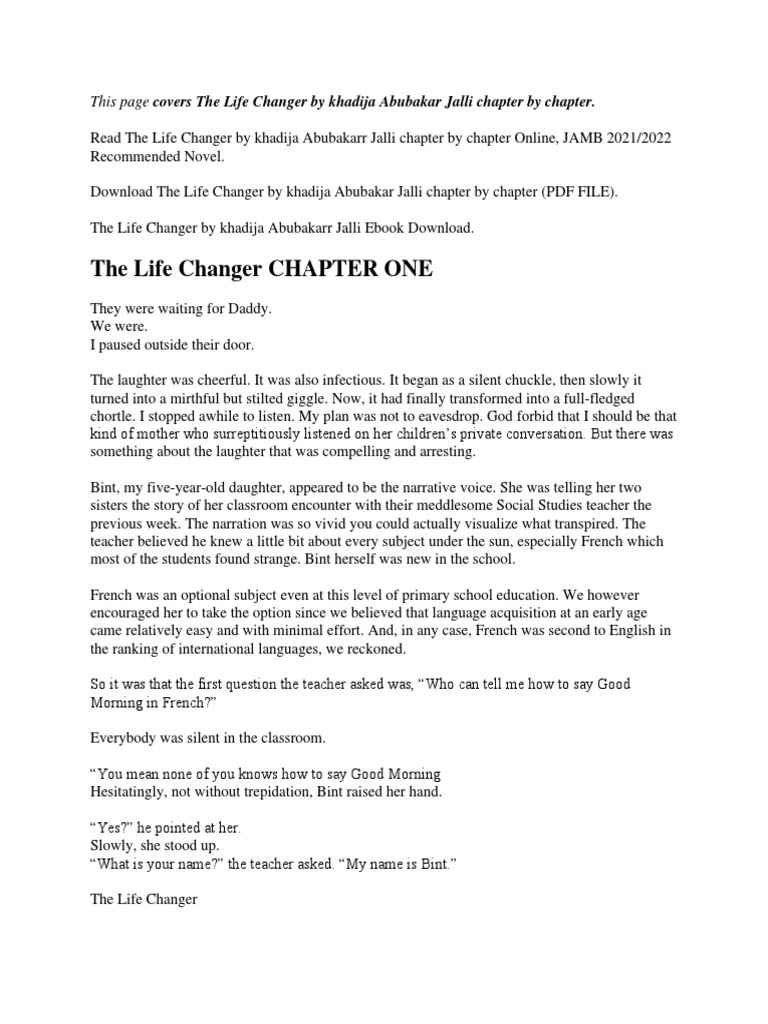 The Life Changer by Khadija Abubakar Jalli | PDF | Schools