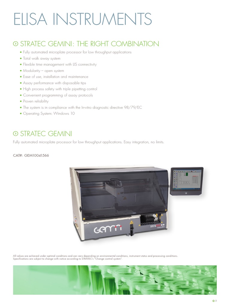 Stratec Gemini and Gemini Combo | PDF | Assay | Washing Machine