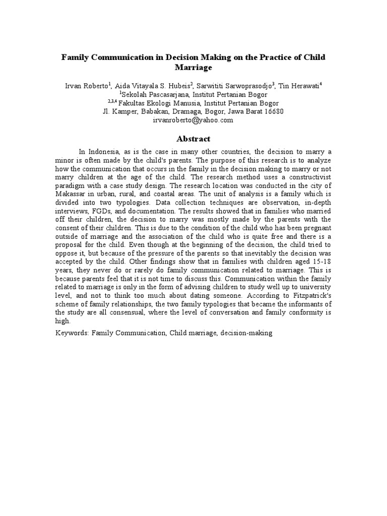 Abstract Family Communication | PDF | Wellness