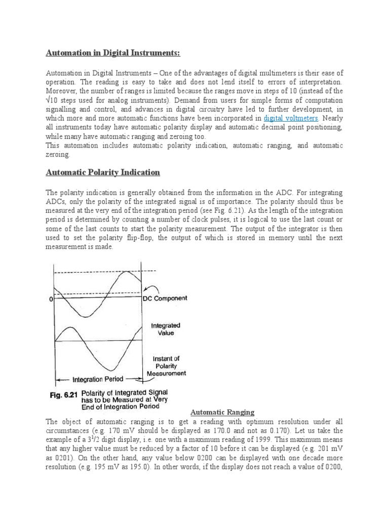 Automation in Digital Instruments | PDF | Analog To Digital Converter ...