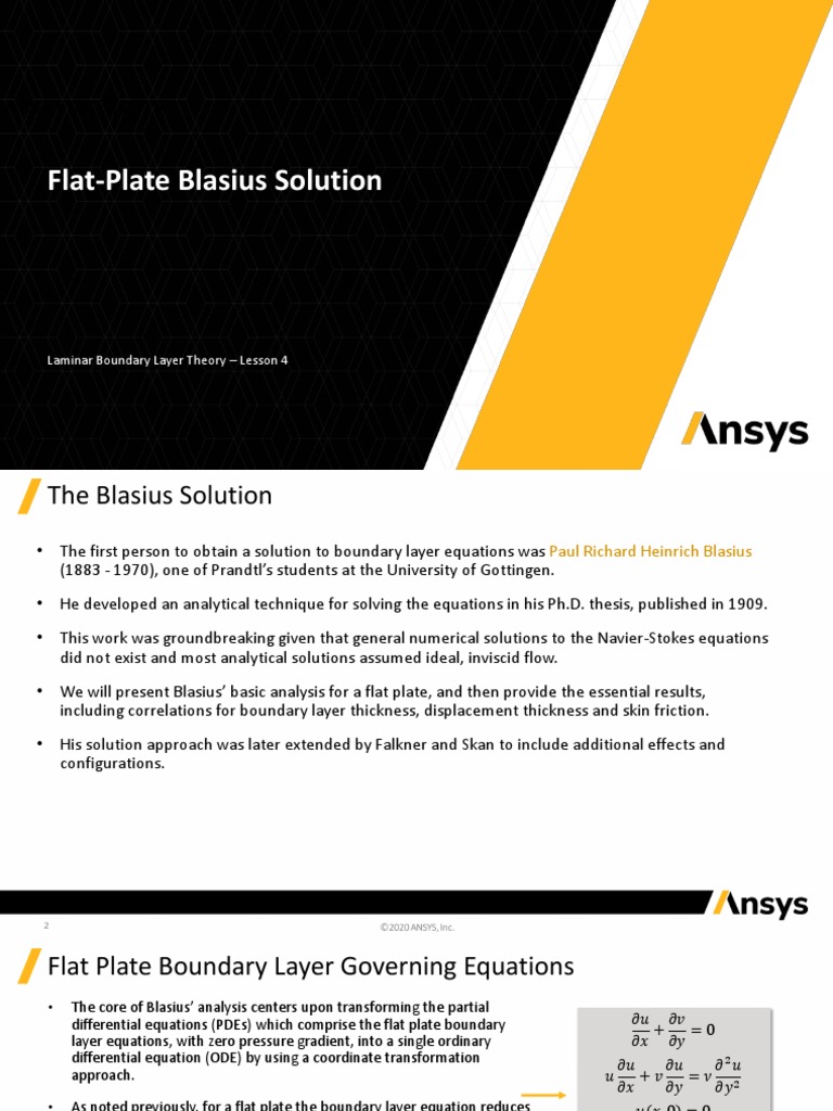 Lesson4 Flat Plate Blasius Solution Handout | PDF | Boundary Layer ...