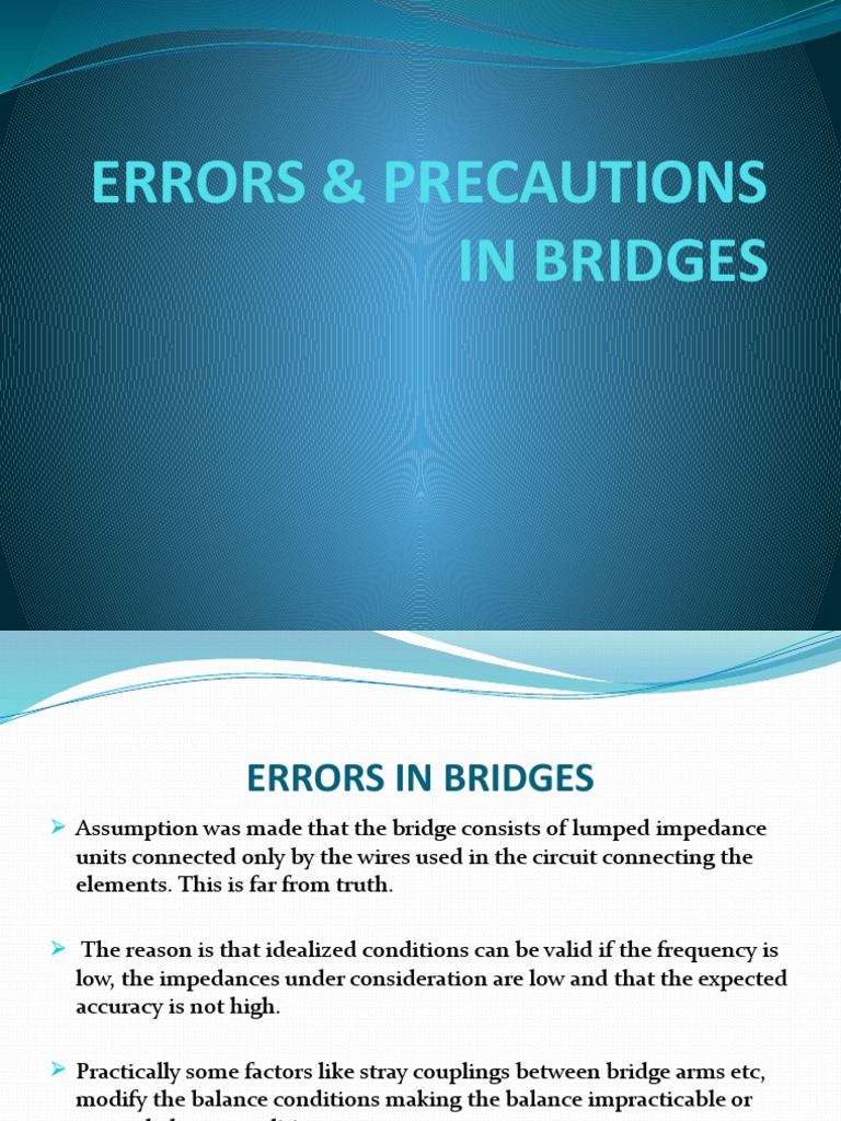 Errors & Precautions in Bridges | PDF | Technology & Engineering