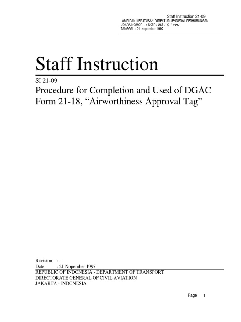 Use of DGAC Form 21-18 Guidelines | PDF | Aviation | Business