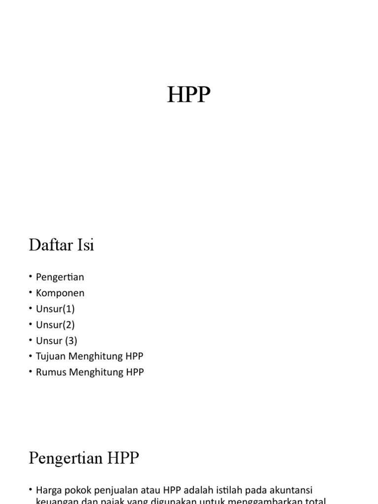 Pengertian dan Rumus HPP Akuntansi | PDF | Karier & Perkembangan