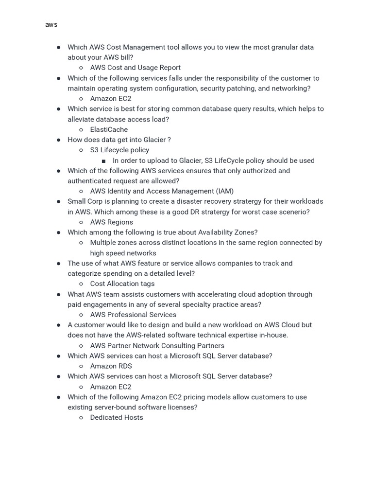 Aws Ques | PDF | Computers
