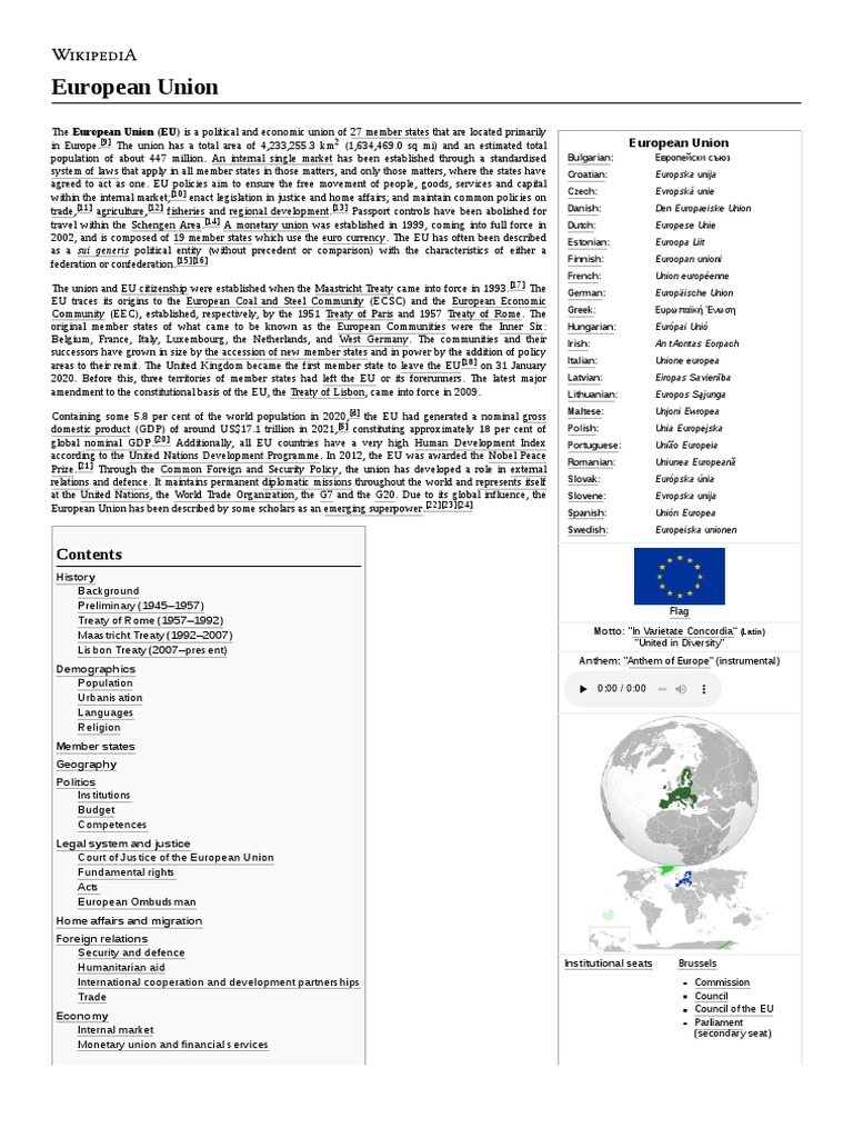 European Union | PDF | European Union | European Integration