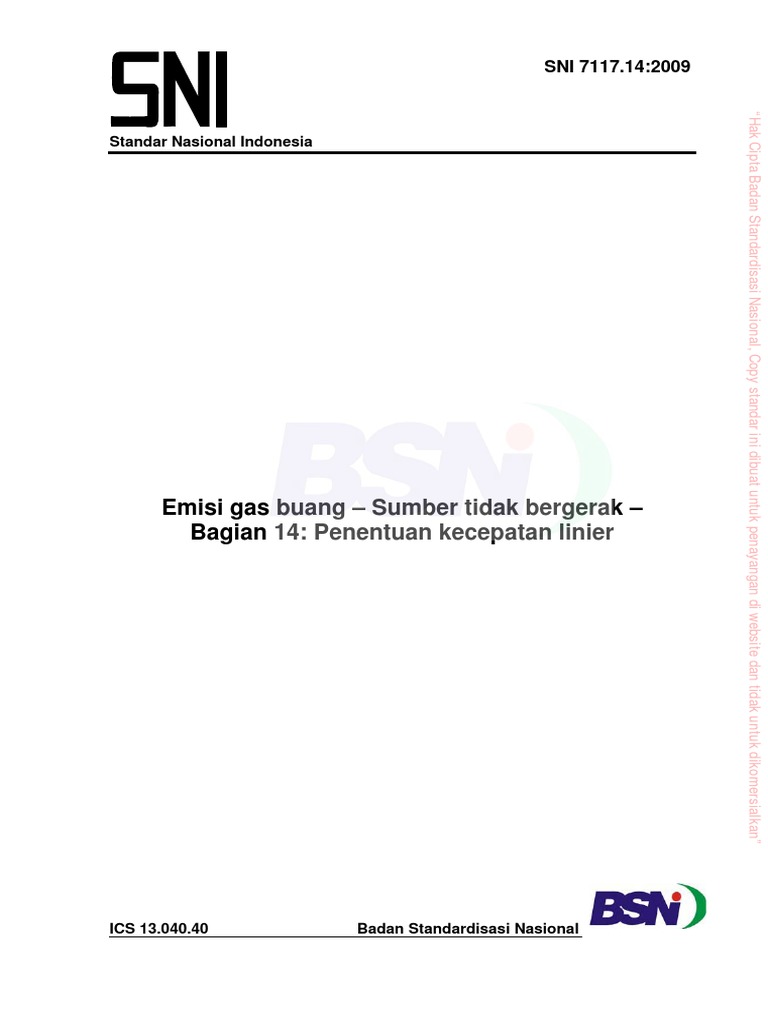 SNI 7117.14-2009 - Penentuan Kecepatan Linier | PDF