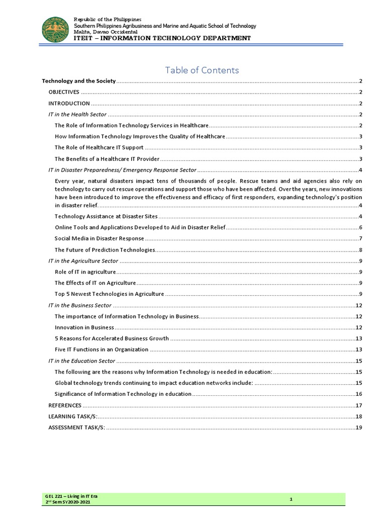 Iteit - Information Technology Department: Southern Philippines ...