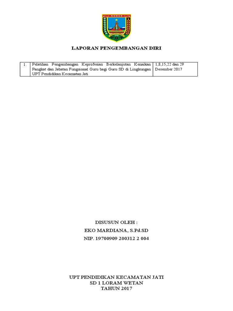 Laporan Pengembangan Diri Bu Eko-1 | PDF