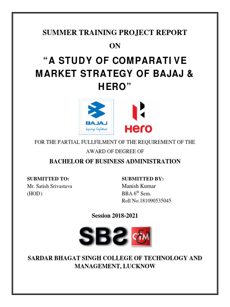 Comparative Market Strategy of Bajaj & Hero | PDF | Attitude ...
