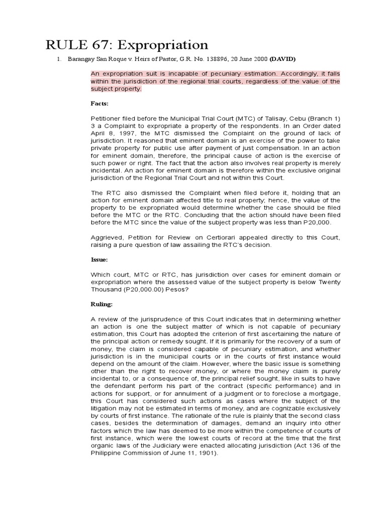 Expropriation | PDF | Eminent Domain | Just Compensation