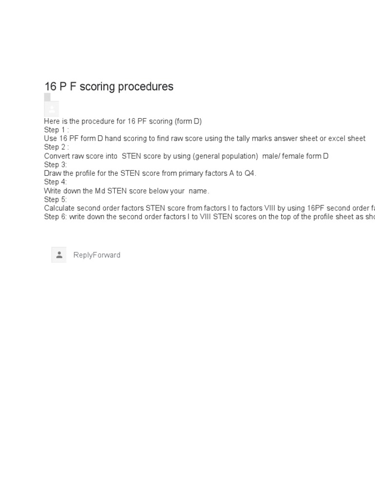 16PF Scoring Procedures Explained | PDF | Business | Teaching Methods ...