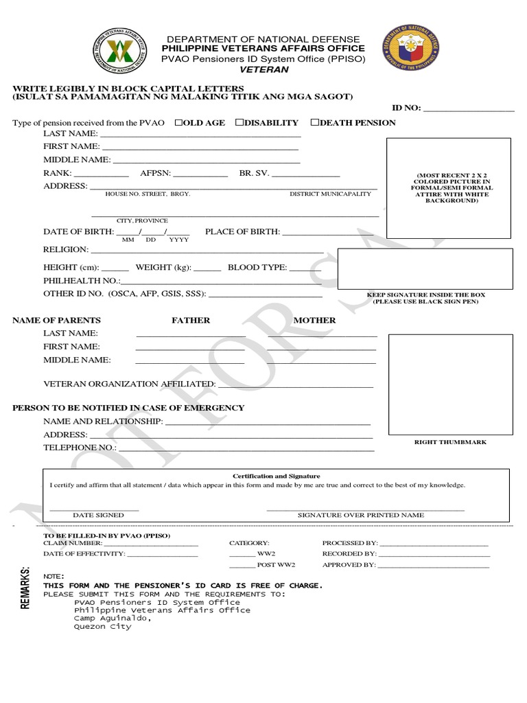 Pvao Id (Veteran) | Download Free PDF | Identity Document | Driver's ...