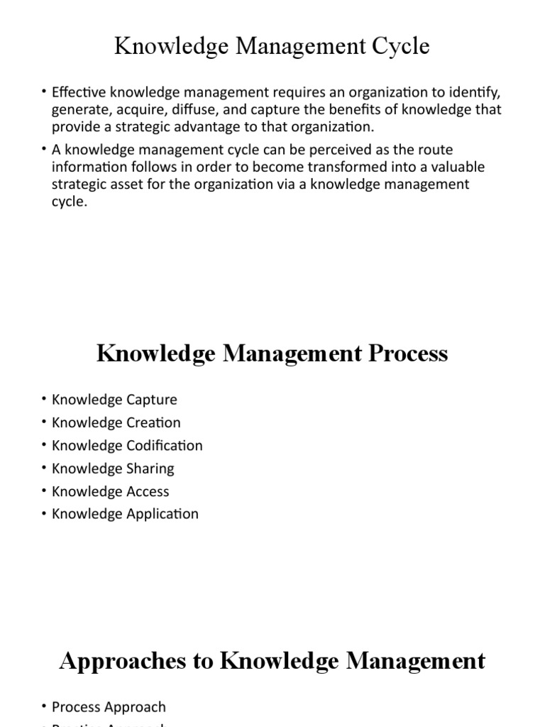 Knowledge Management Cycle | PDF | Knowledge Management | Business