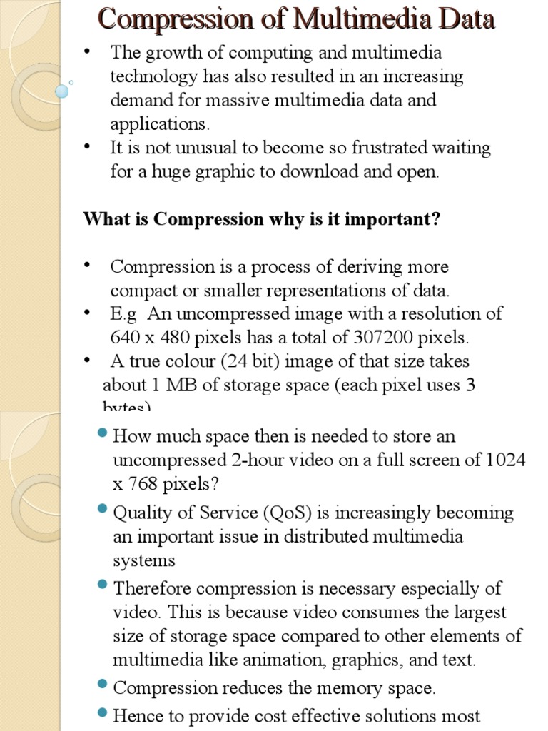 Compression of Multimedia Data | PDF | Data Compression | Video Compression of Multimedia Data | PDF | Data Compression | Video
