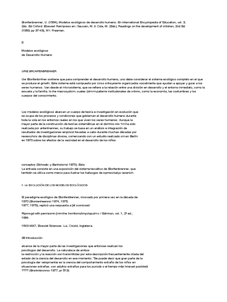1 Ecological Models of Human Development - En.es | PDF | Heredabilidad ...