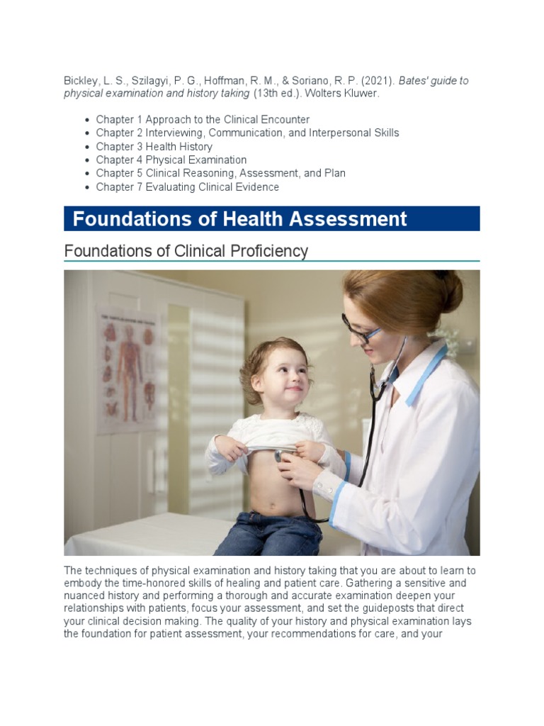 Foundations of Health Assessment | PDF | Medical Diagnosis | Physical ...