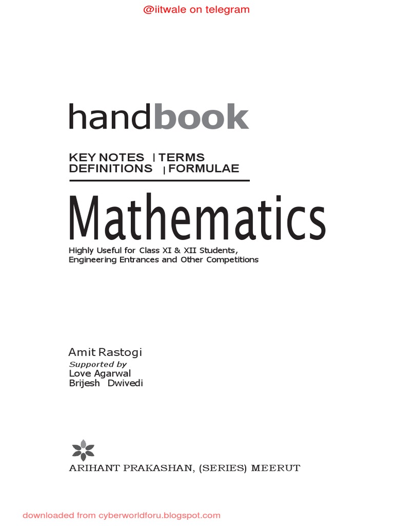 Mathematics: Key Notes Terms Definitions Formulae | PDF | Set ...