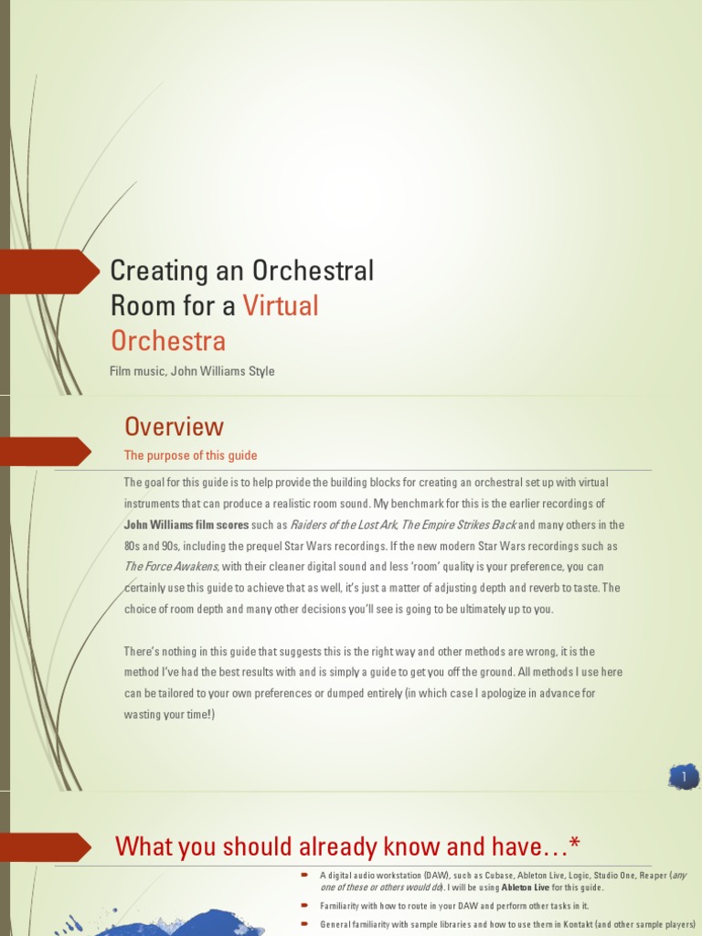Virtual Orchestra Room Setup Guide | PDF | Musical Instruments | Orchestras