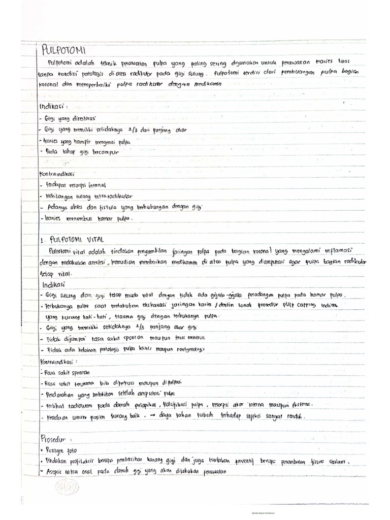 Logbook Dan Laporan Pulpotomi - Yuli Ratna Dewi - 180631133 - Zulfi Amalia Bachtiar, Drg.,MDSc-3 ...