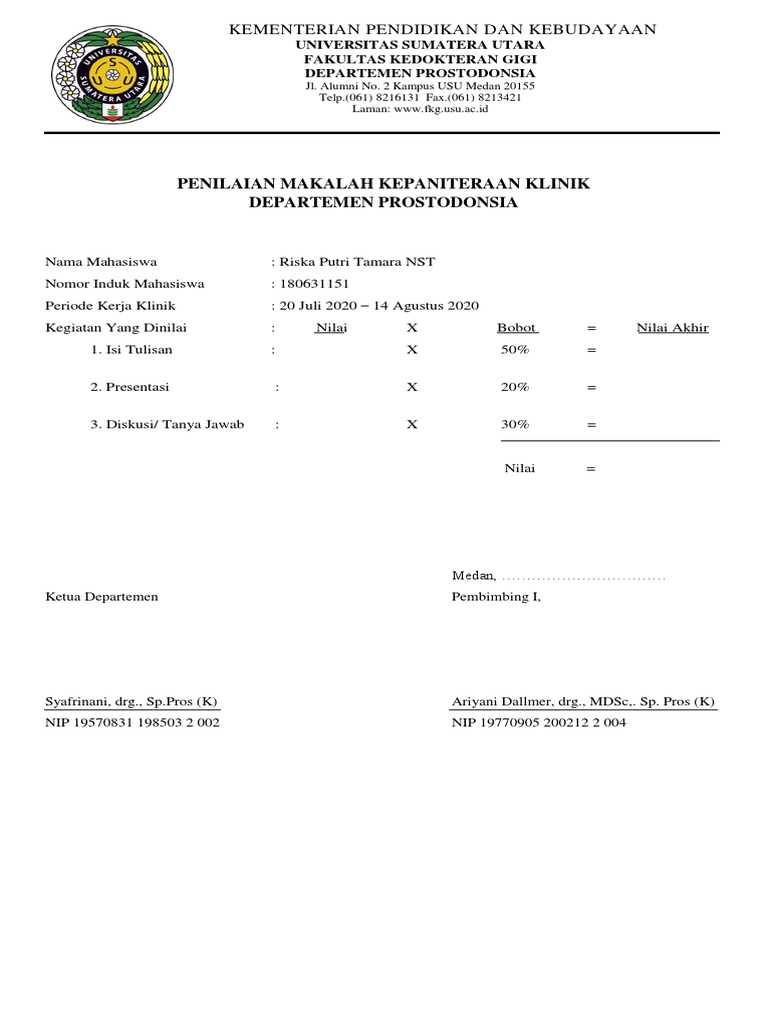 Penilaian Makalah Riska Ayu - Fix | PDF