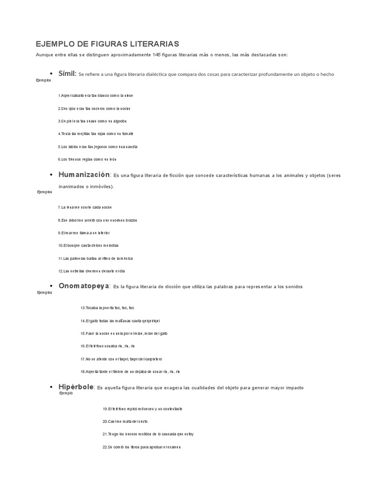 Ejemplos de Figuras Literarias | PDF | Arte