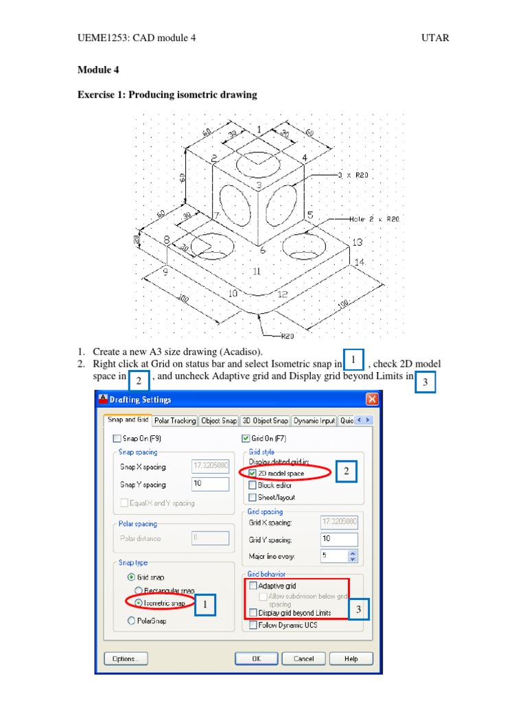 Producing an Isometric Drawing of a 3D Cube with Dimensions and ...