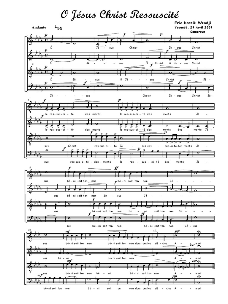 (Free Scores - Com) Dassie Wendji Eric Jesus Christ Ressuscite 18672 | PDF | Religions et ...