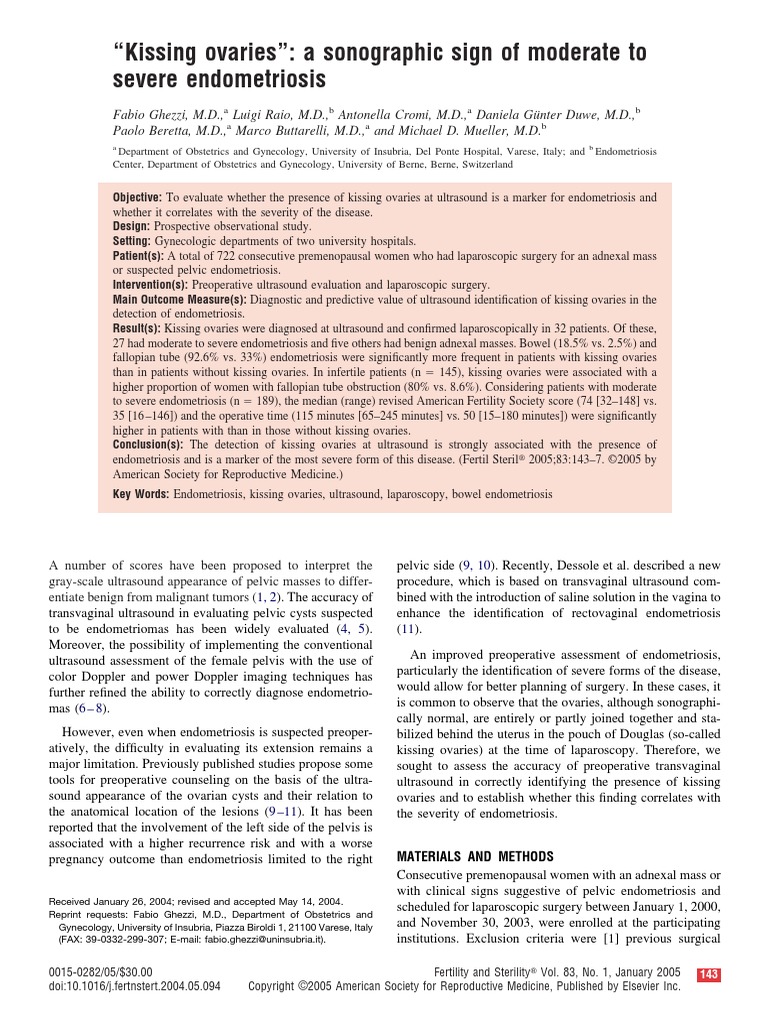 A Sonographic Sign of Moderate To | Unduh gratis PDF | Ovarian Cancer ...