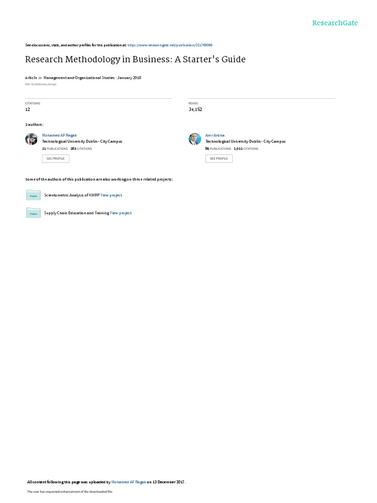 Research Methodology in Business: A Starter's Guide: Management and ...