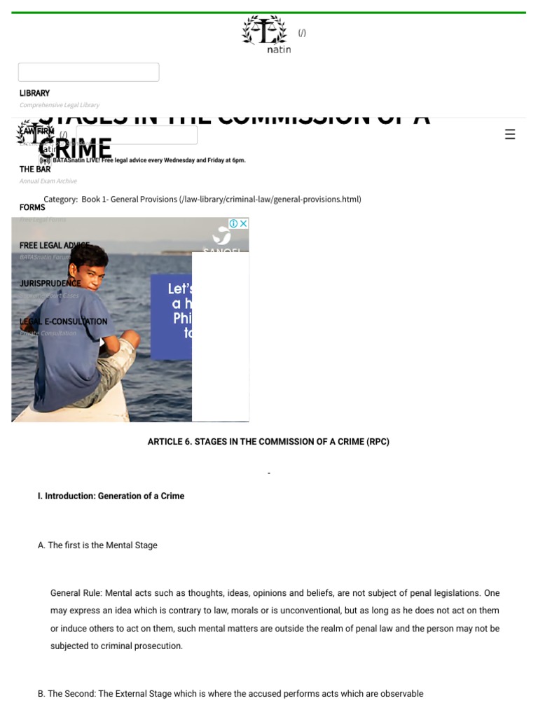 Stages in The Commission of A Crime | PDF | Felony | Crime & Violence