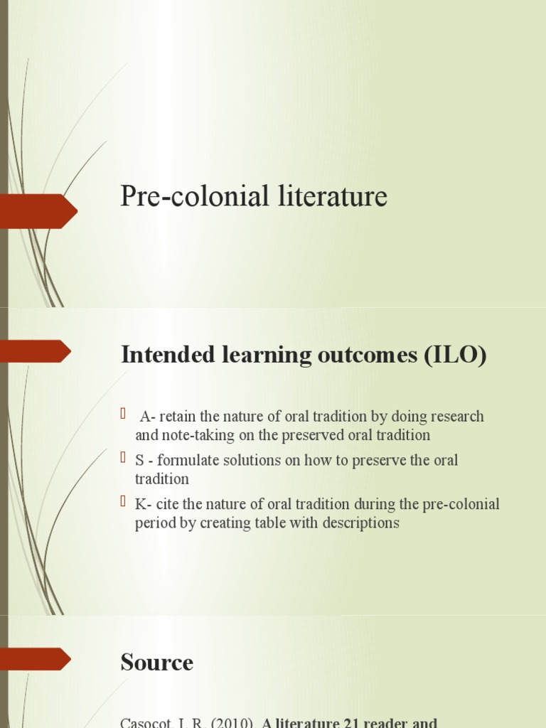 Pre Colonial Literature | PDF | Poetry