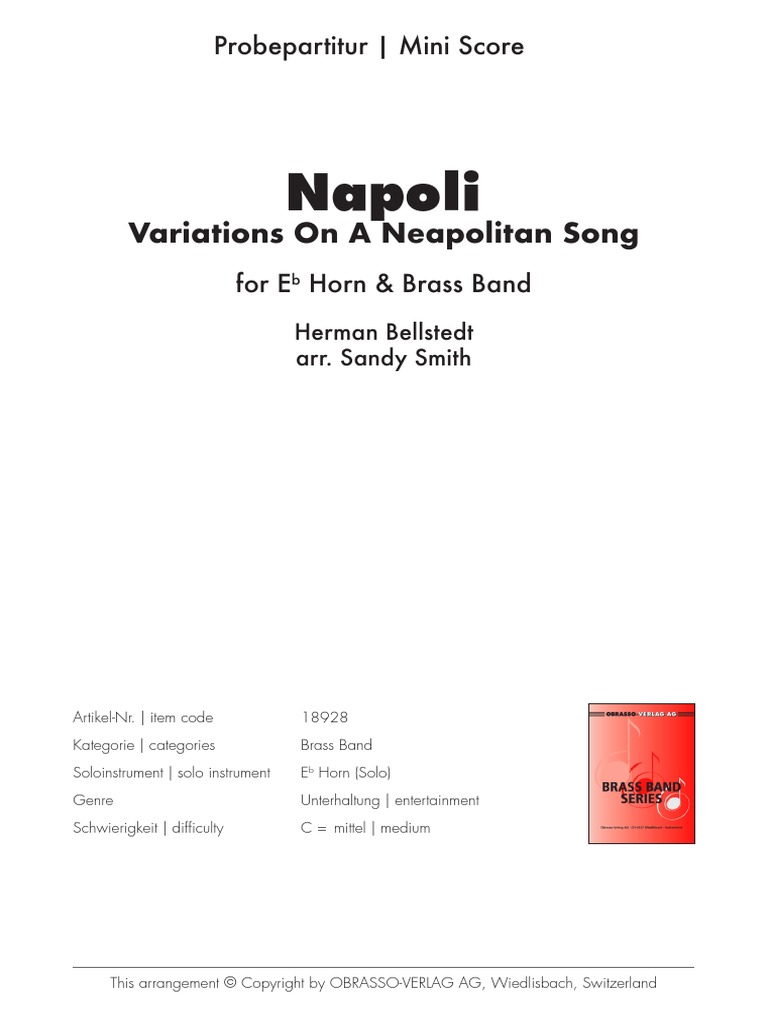 Napoli: Variations On A Neapolitan Song | PDF