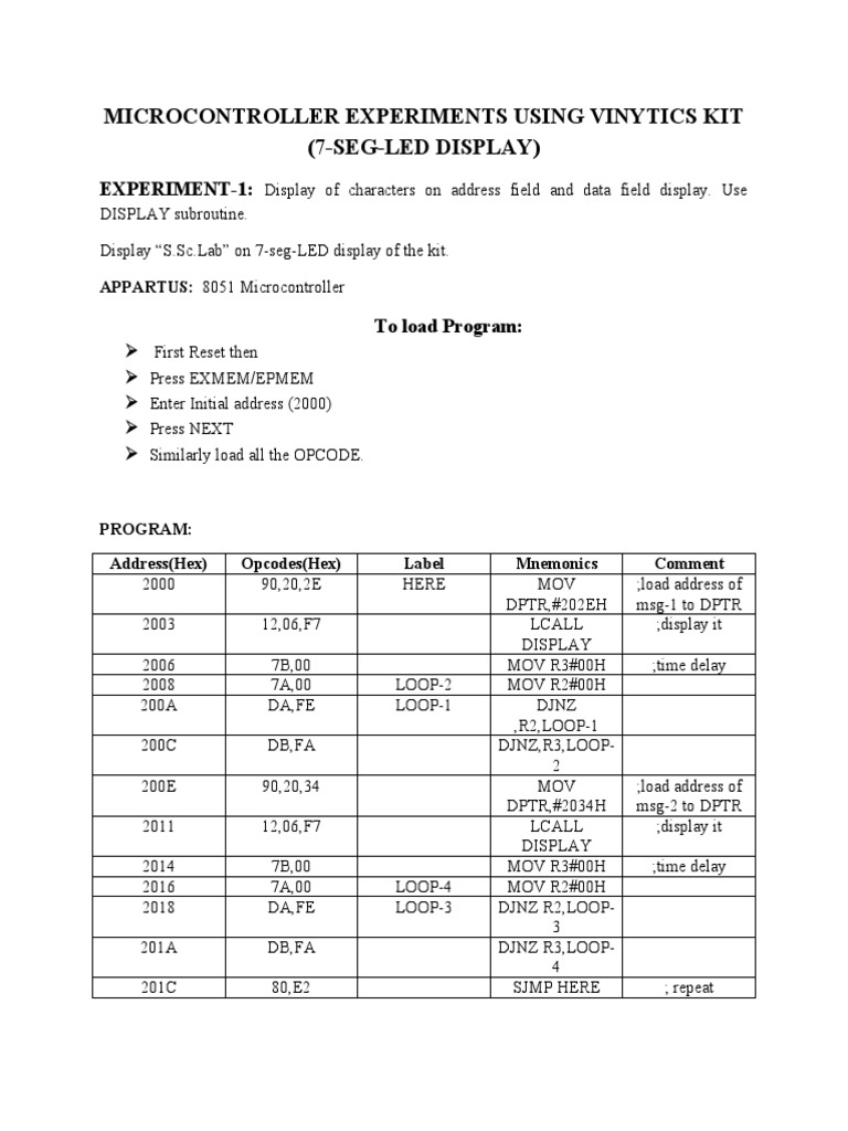 Microcontroller Experiments Using Vinytics Kit | PDF | Computer Engineering | Office Equipment