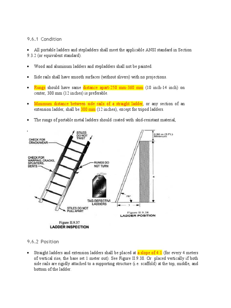 Ladder Safety Guidelines and Standards | PDF | Ladder | Building ...