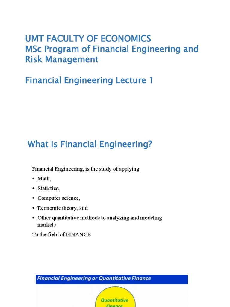MSc Financial Engineering Overview | PDF | Option (Finance) | Stocks