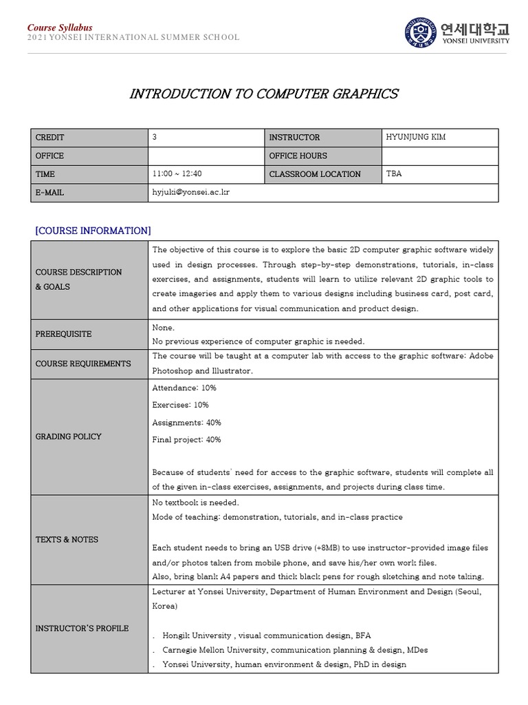 2021 YISS - INTRODUCTION TO COMPUTER GRAPHICS - Hyunjung Kim | PDF ...