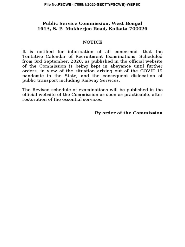 Important Notice Regarding Postponement of Recruitment Examinations 2 | PDF