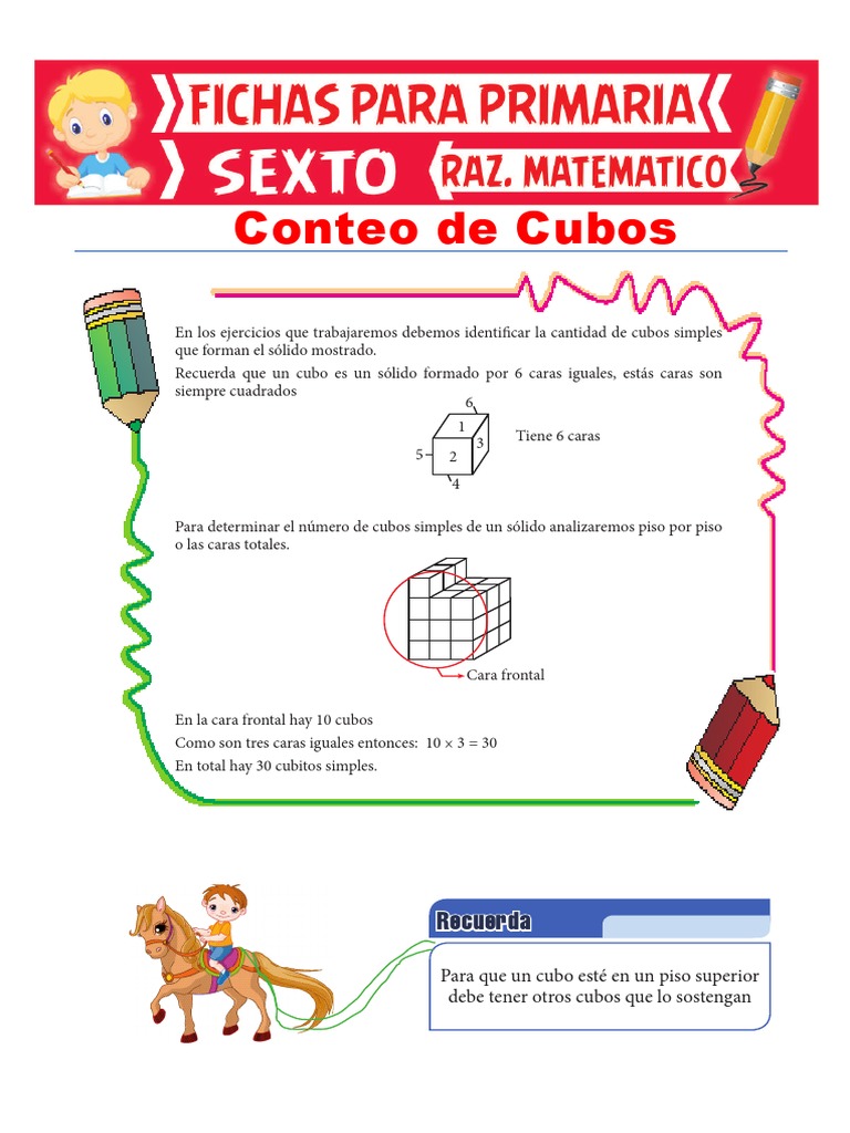 Práctica de Conteo de Cubos para Sexto de Primaria | Descargar gratis ...