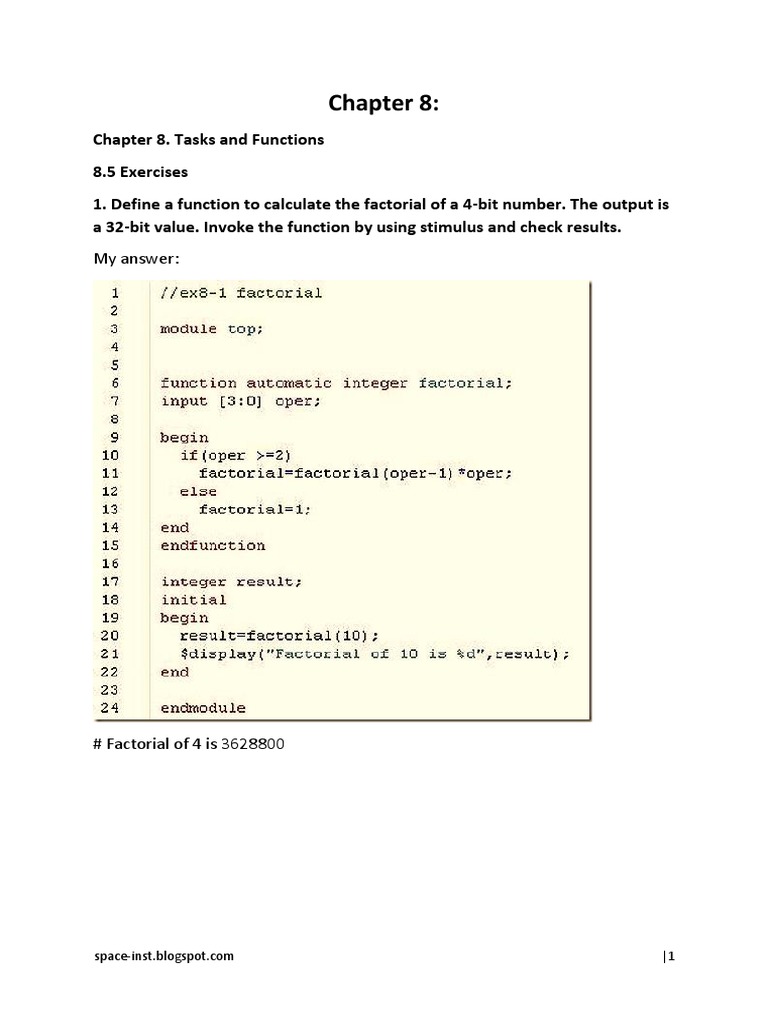 Verilog Palnitkar Solutions Chapter 8 | PDF