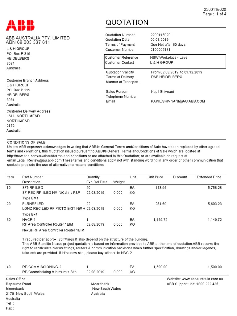 SAP Quotation - Example | PDF | Value Added Tax | Business