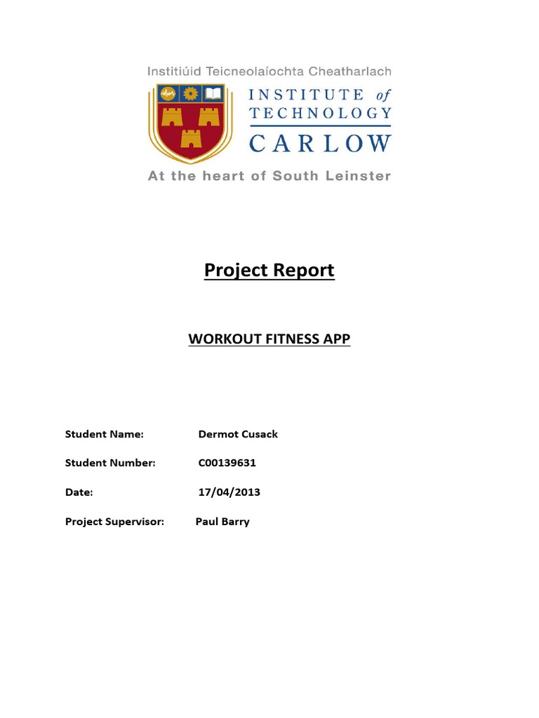 Project Report WORKOUT FITNESS APP | PDF | Android (Operating System ...