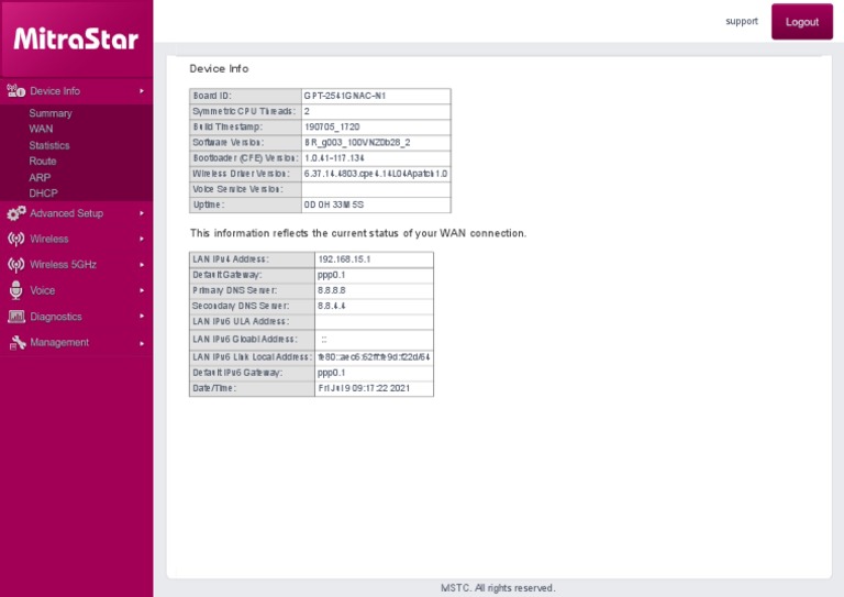 Device Network Status Report | PDF