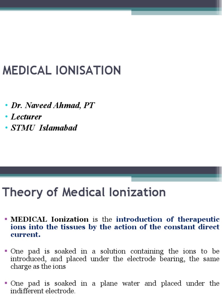 Lec-06 Medical Ionization PA & Electro-I | PDF | Ionization | Iodine