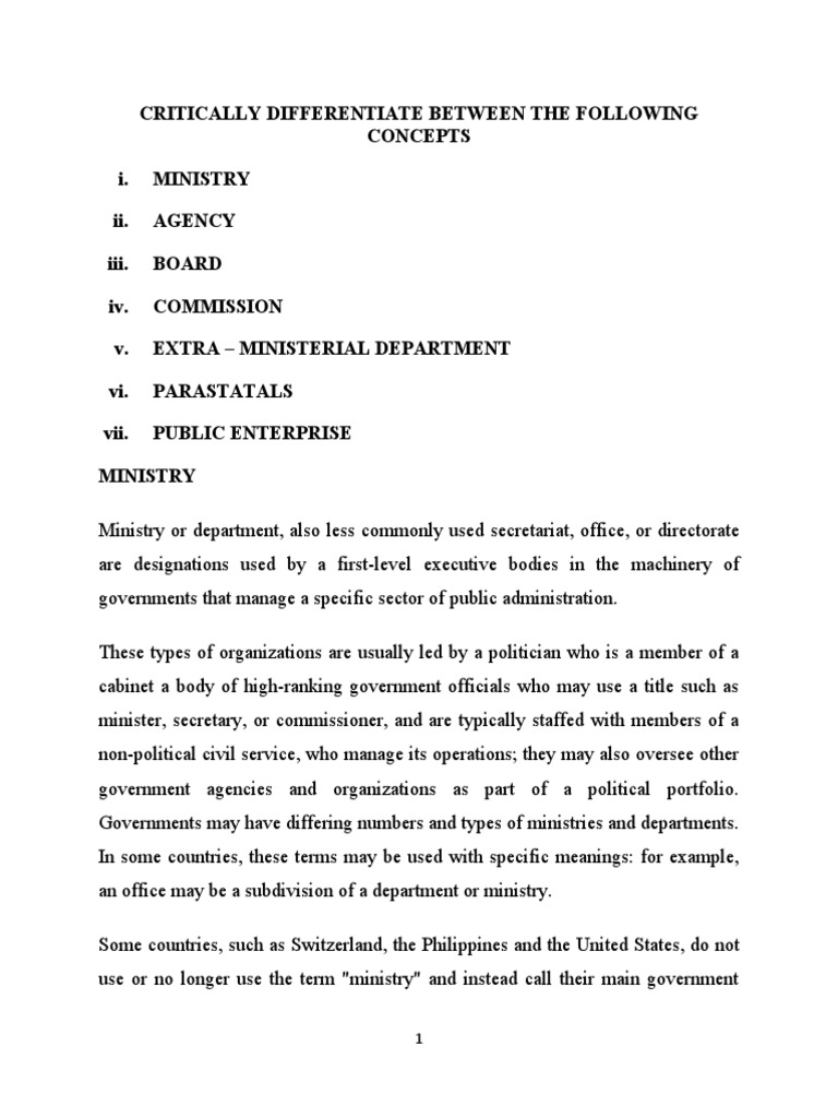 Ministry Assignment | PDF | Ministry (Government Department) | State ...