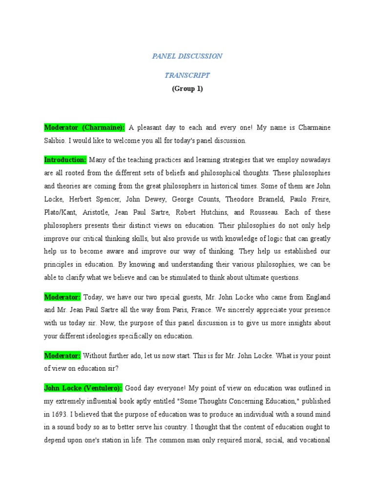 Panel Discussion Transcript | PDF | Existentialism | Empiricism