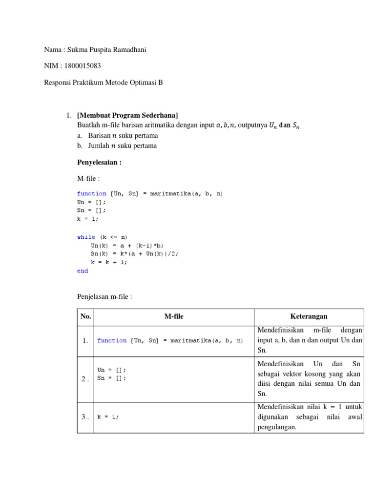 Responsi Praktikum Metode Optimasi B | PDF